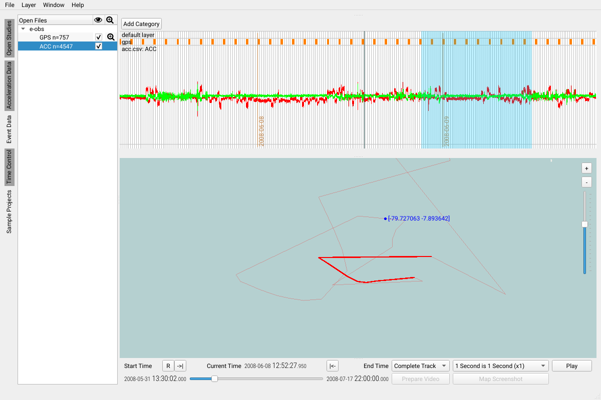 Acceleration data window | Firetail Manual